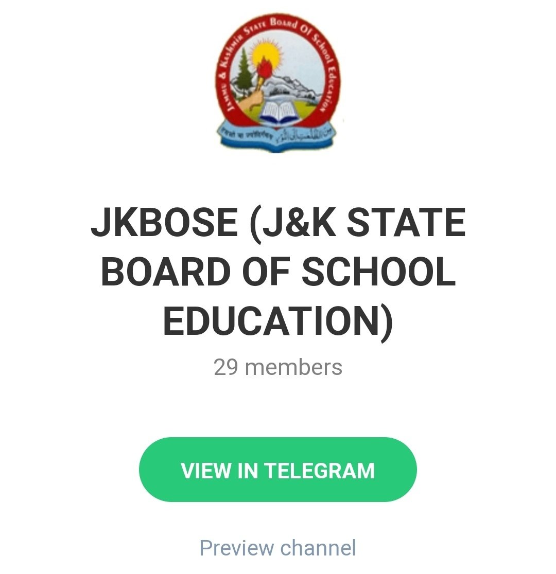 Join JKBOSE (J&K STATE BOARD OF SCHOOL EDUCATION ) Telegram Group ...