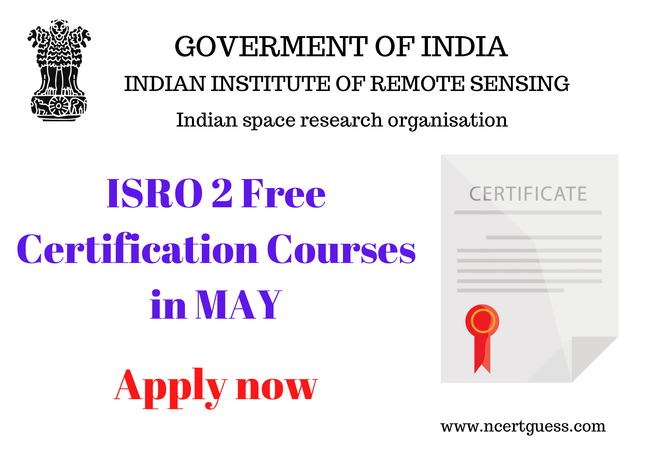 ISRO 2 Free Certification Courses in MAY | Students | ISRO Free Courses ...